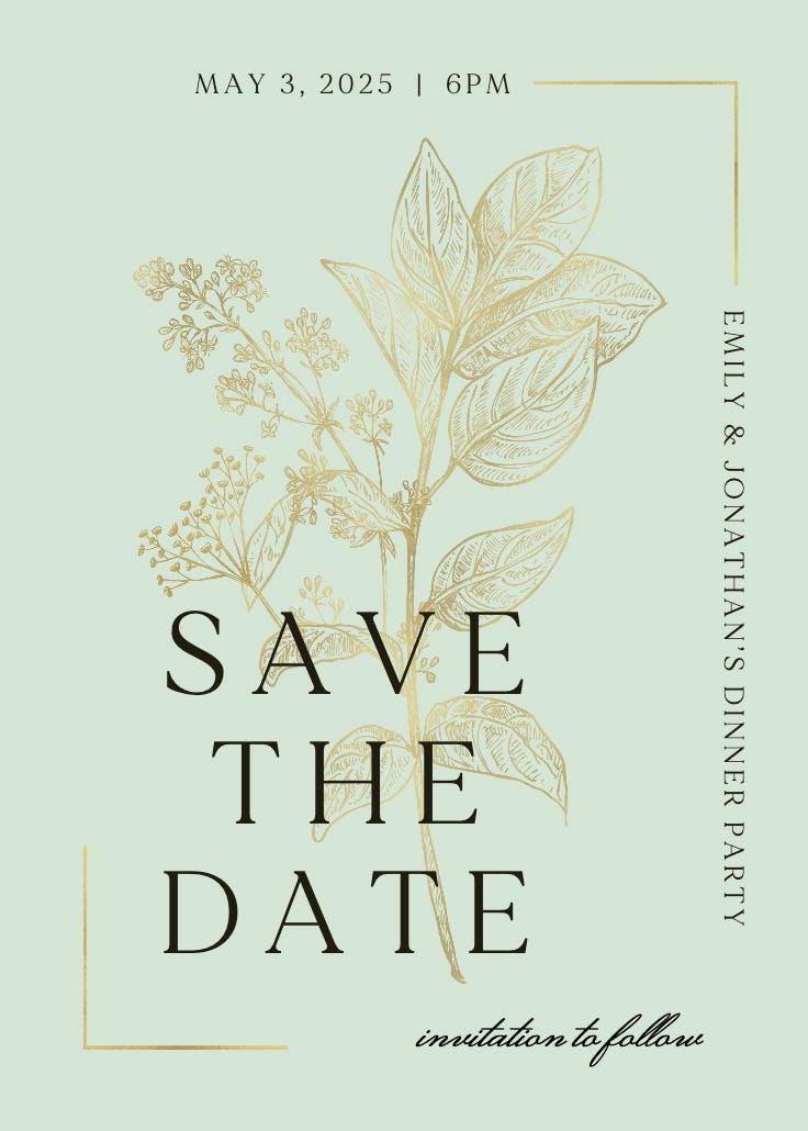 Verdant Sketch - Dinner Party Invitation Template | Greetings Island